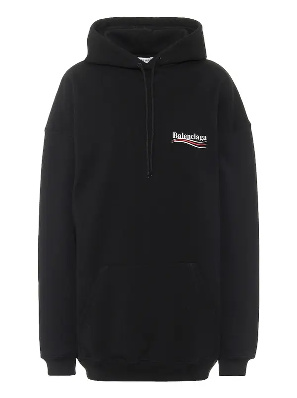 Balenciaga Oversized Cotton Hoodie - Black