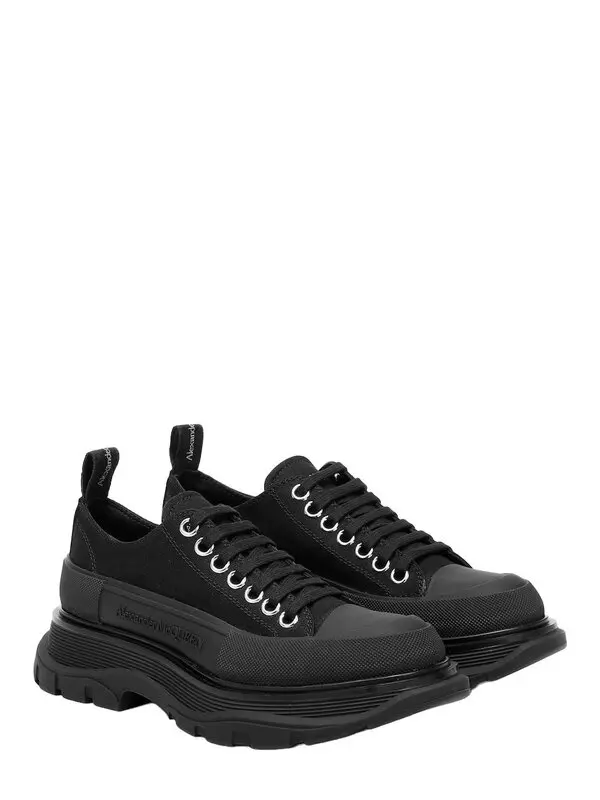 Alexander McQueen Tread Slick Leather Sneakers - Black