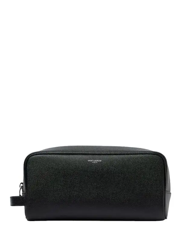 Saint Laurent Leather Washbag - Black