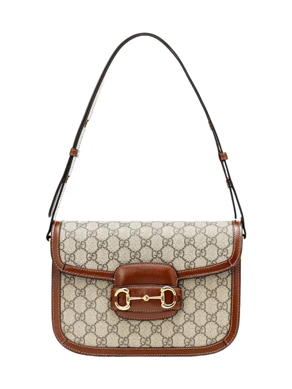Gucci Horsebit 1955 Gg Shoulder Bag - Brown