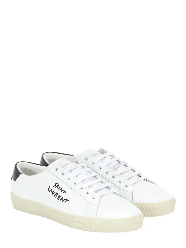 Saint Laurent Court Classic Sl/06 Leather Sneakers - White