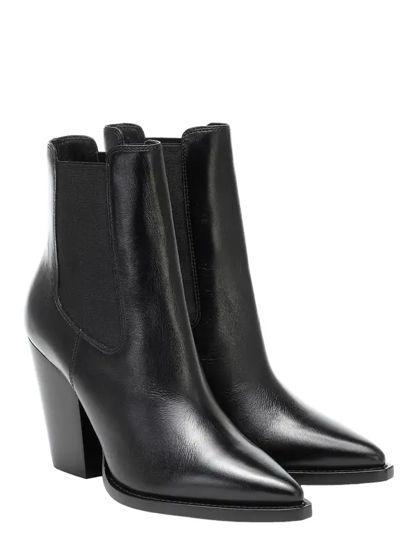 Saint Laurent Theo 95 Leather Chelsea Boots - Black