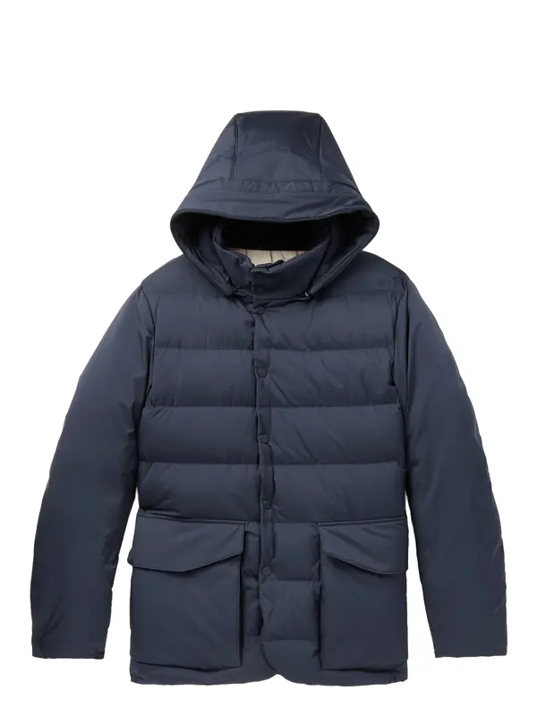 Loro Piana Clearwater Quilted Storm System Shell Down Jacket - Blue