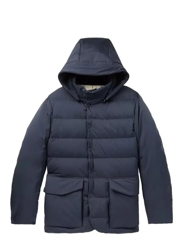 Loro Piana Clearwater Quilted Storm System Shell Down Jacket - Blue