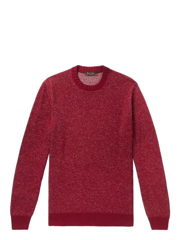 Loro Piana Mélange Linen, Cashmere, And Silk-blend Sweater - Red