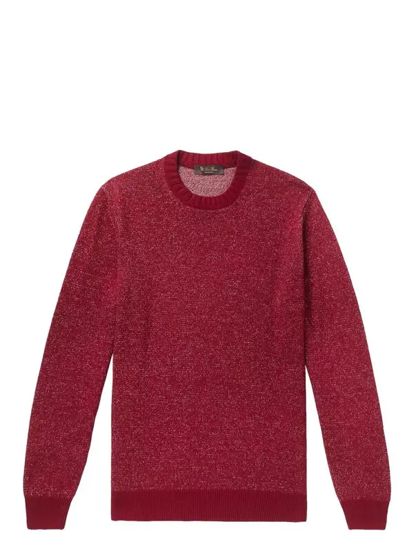 Loro Piana Mélange Linen, Cashmere, And Silk-blend Sweater - Red