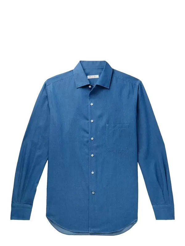 Loro Piana André Cotton-chambray Shirt - Blue