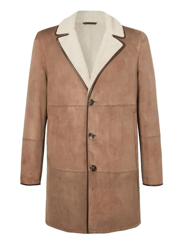 Loro Piana Wollaston Shearling Coat - Brown