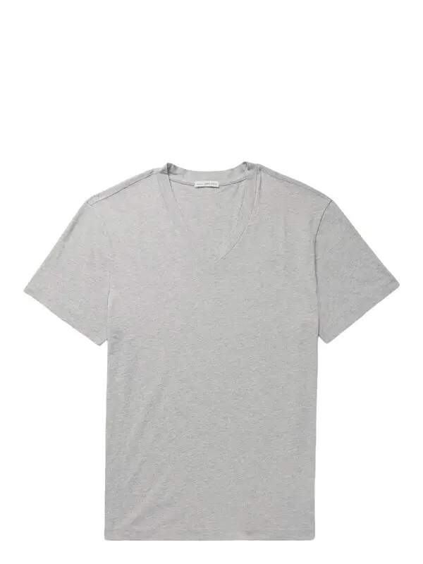 JAMES PERSE Mélange Combed Cotton-jersey T-shirt - Gray