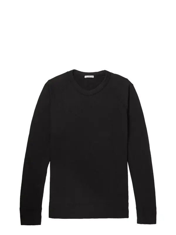 JAMES PERSE Loopback Supima Cotton-jersey Sweatshirt - Black