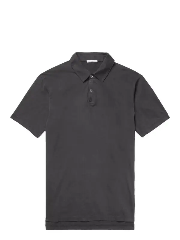 JAMES PERSE Supima Cotton-jersey Polo Shirt - Gray