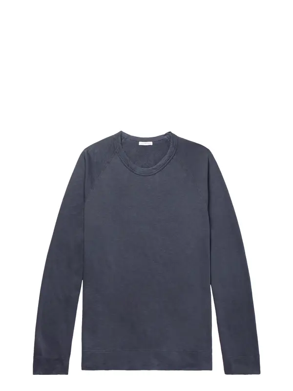 JAMES PERSE Loopback Supima Cotton-jersey Sweatshirt - Blue