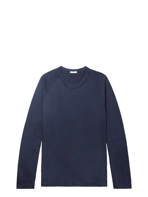 JAMES PERSE Loopback Supima Cotton-jersey Sweatshirt - Blue