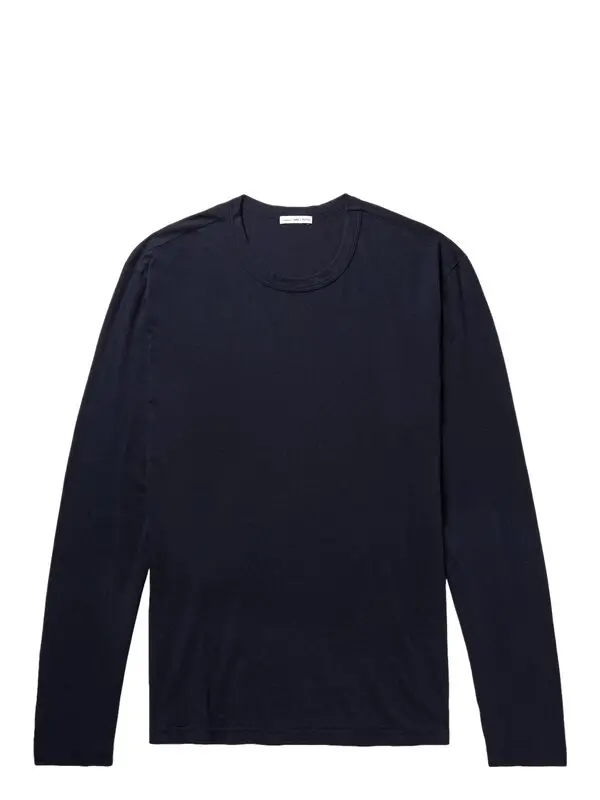 JAMES PERSE Combed Cotton-jersey T-shirt - Blue