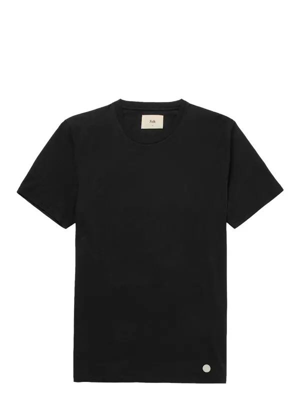 Folk Assembly Cotton-jersey T-shirt - Black