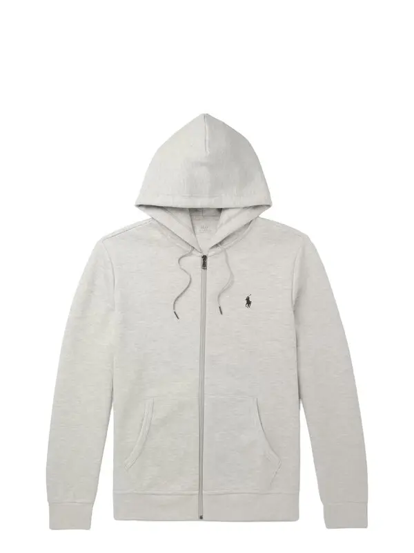 Polo Ralph Lauren Mélange Jersey Zip-up Hoodie - Gray