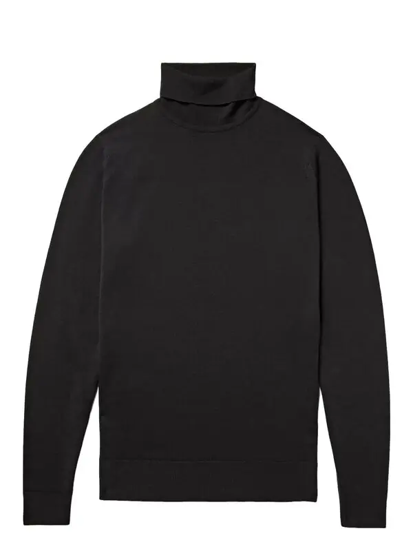 John Smedley Cherwell Merino Wool Rollneck Sweater - Black