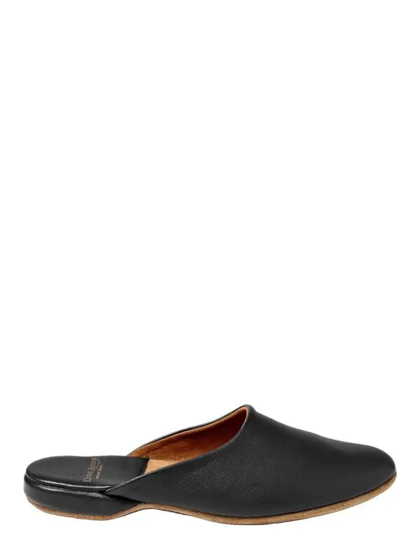 Derek Rose Morgan Leather Slippers - Black