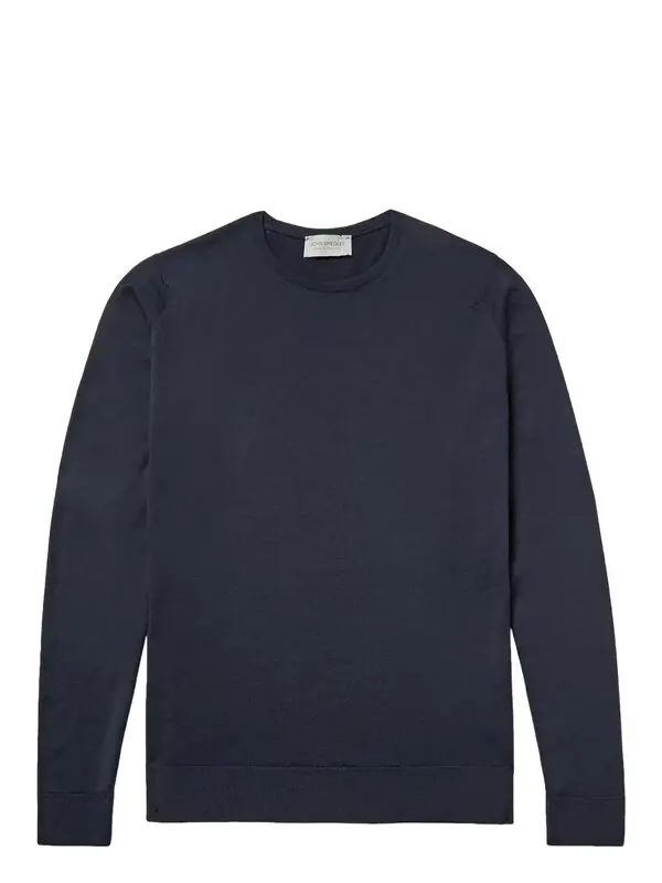 John Smedley Lundy Slim Fit Merino Wool Sweater - Blue