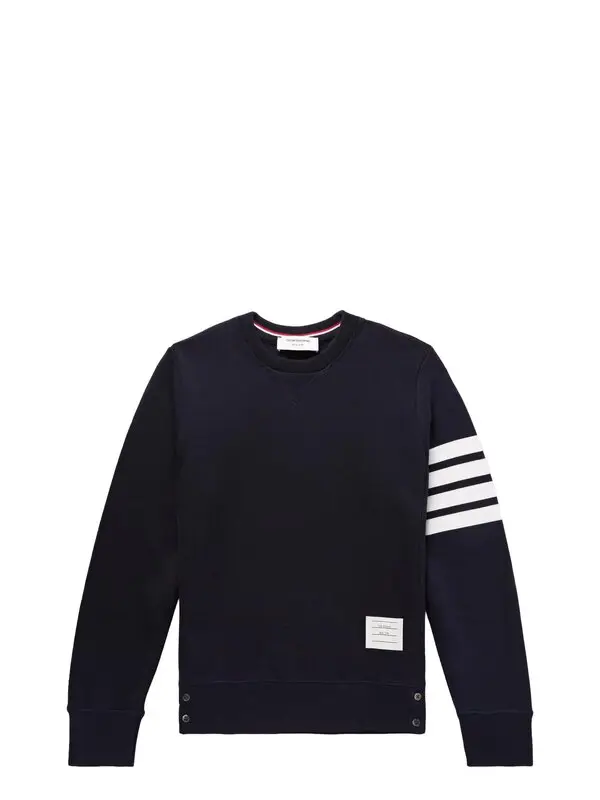 Thom Browne Slim-fit Striped Cotton-jersey Sweatshirt - Blue