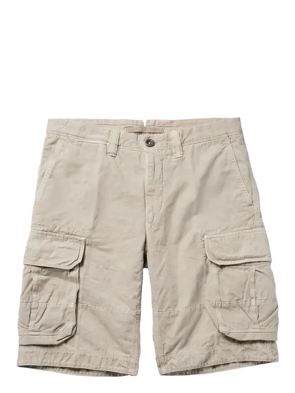 SLOWEAR Incotex Washed Cotton And Linen-blend Cargo Shorts - Neutrals