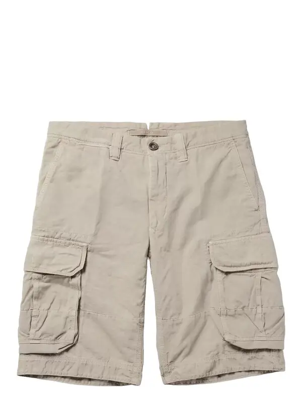 SLOWEAR Incotex Washed Cotton And Linen-blend Cargo Shorts - Neutrals