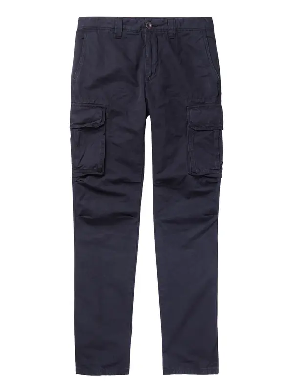 SLOWEAR Slim-fit Cotton And Linen-blend Cargo Trousers - Blue