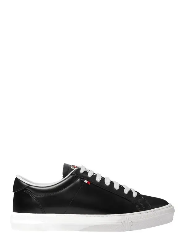 Moncler Monaco Leather Sneakers - Black