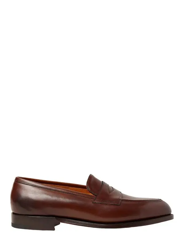 EDWARD GREEN Piccadilly Leather Penny Loafers - Brown
