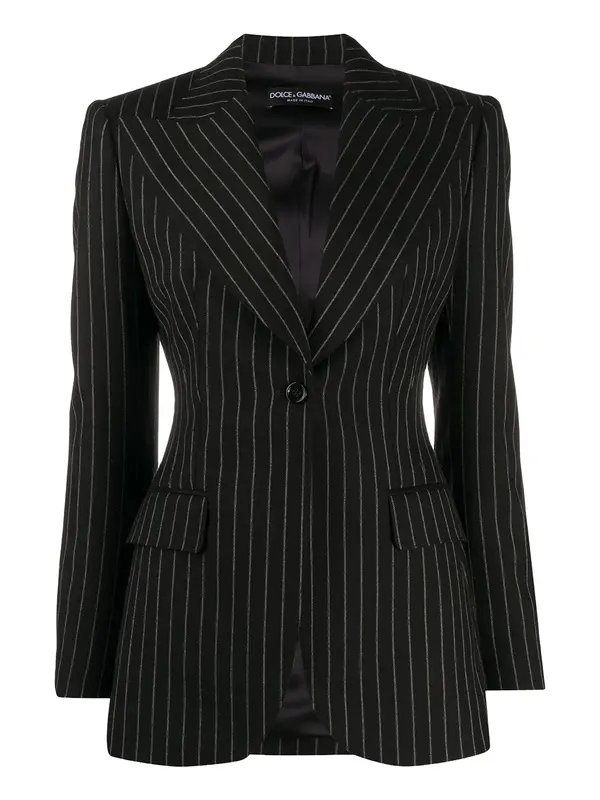 Dolce & Gabbana Pinstriped Blazer - Black