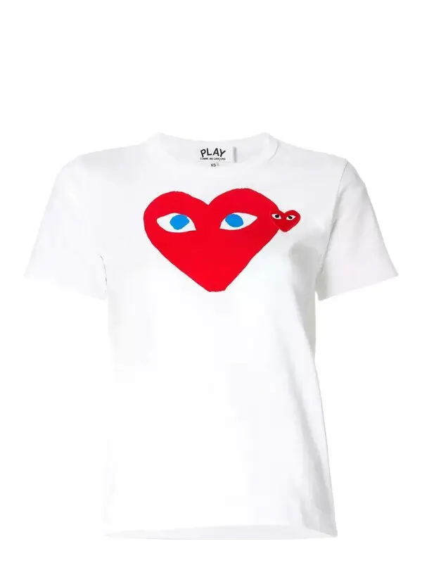 Play Comme Des Garcon Heart-print T-shirt - White