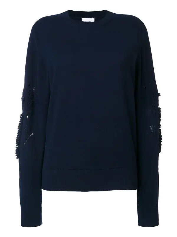 BARRIE Cashmere Round Neck Pullover - Blue