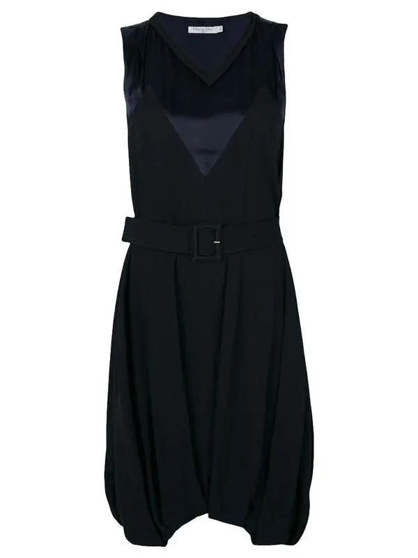 Dior 2000s Belted Balloon Dress - Black