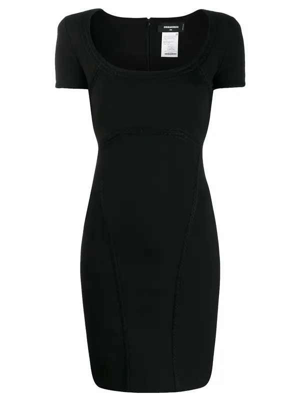 Dsquared2 Fitted Short Sleeve Dress - Black