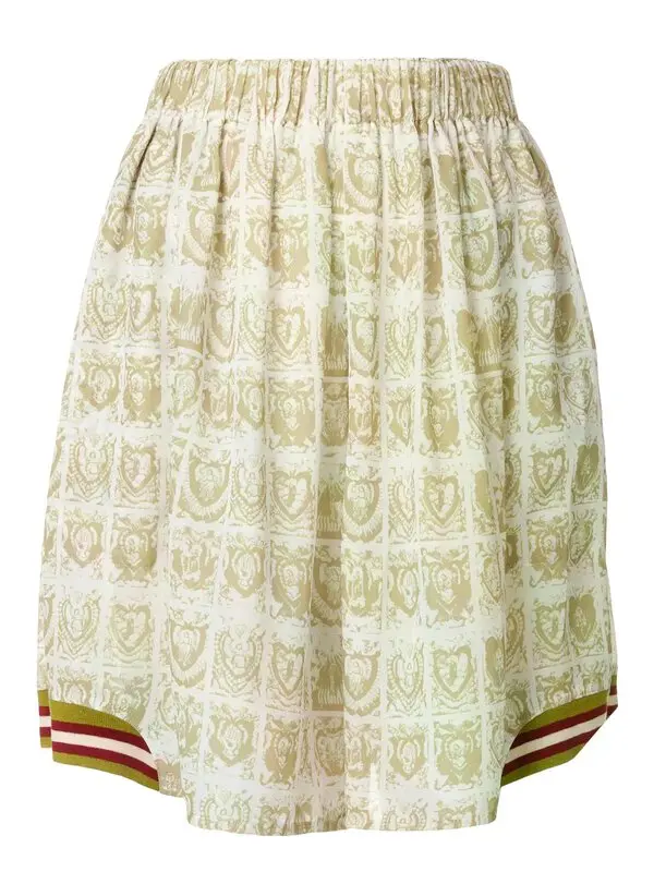 Jean Paul Gaultier Printed Pleated Skorts - Green