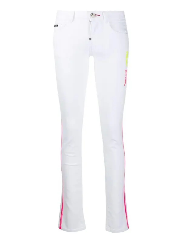 Philipp Plein Neon Rock Skinny Jeans - White