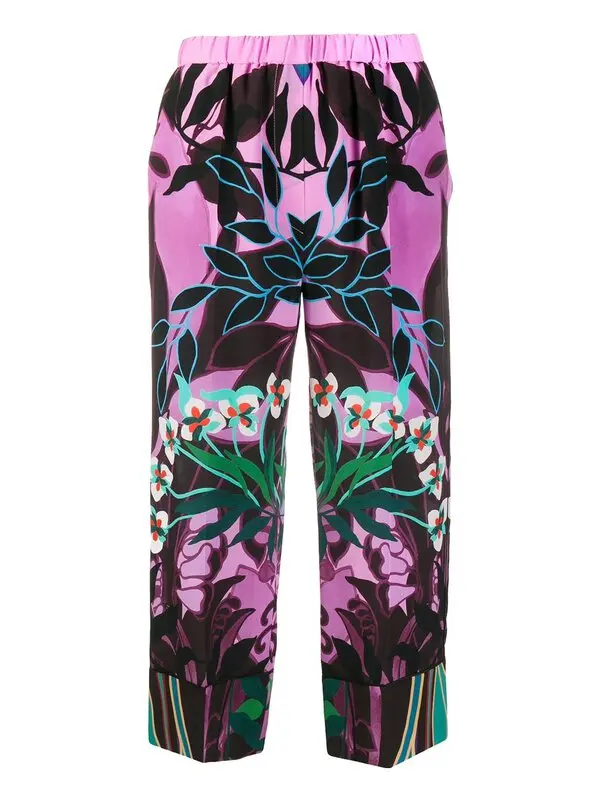 Valentino Garavani Mirrored Orchid Print Culottes - Pink