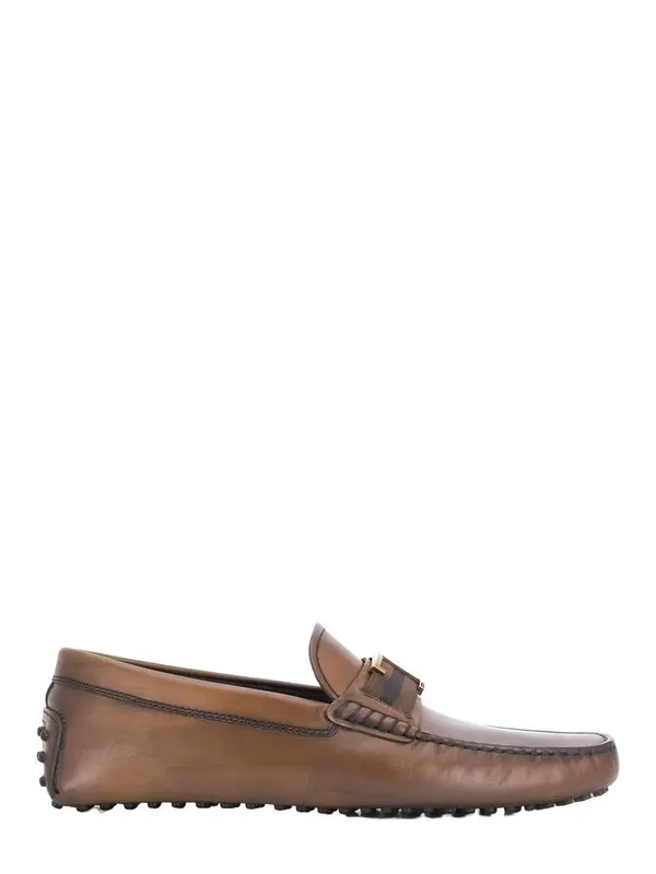 TOD'S T Plaque Loafers - Brown