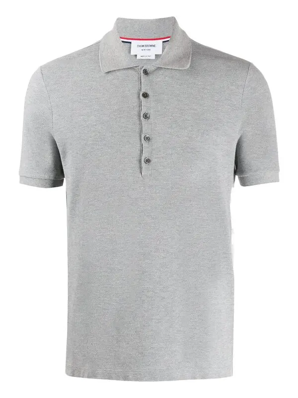 Thom Browne 4-bar Piqué Polo Shirt - Grey
