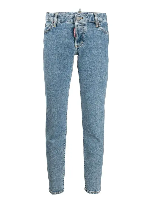 Dsquared2 Maple Leaf Patch Slim-fit Jeans - Blue