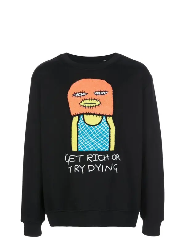 HACULLA. Get Rich Embroidered Sweatshirt - Black