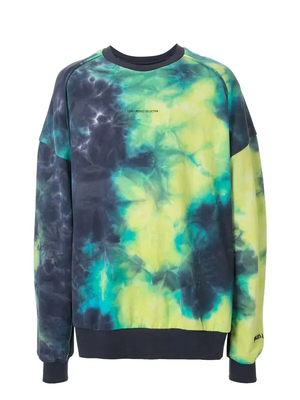 JUUN.J Tie-dye Print Oversized Sweatshirt - Blue