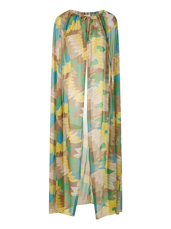 AMIR SLAMA Sheer Cape Dress - Multicolour