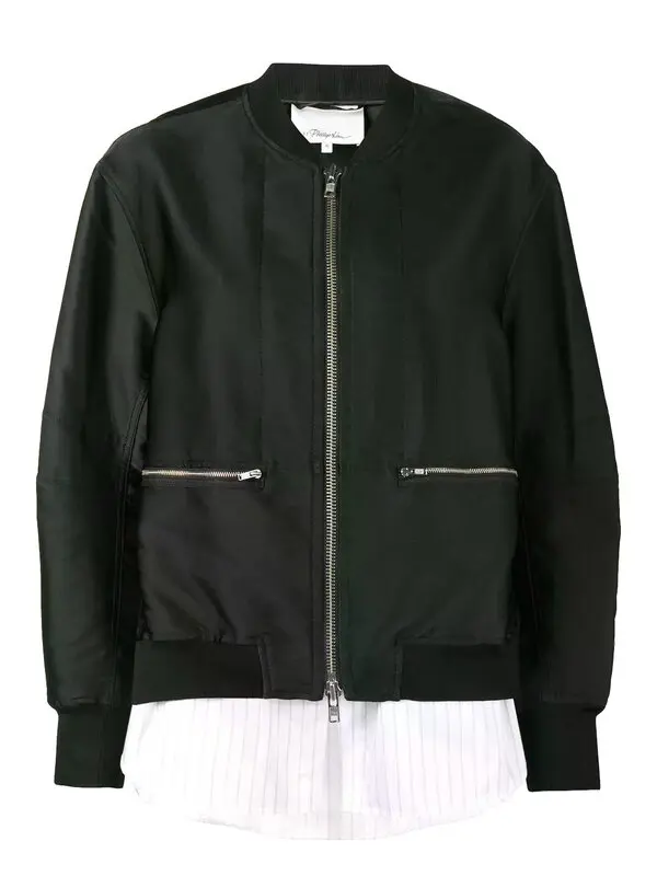 3.1 Phillip Lim Layered Bomber Jacket - Black