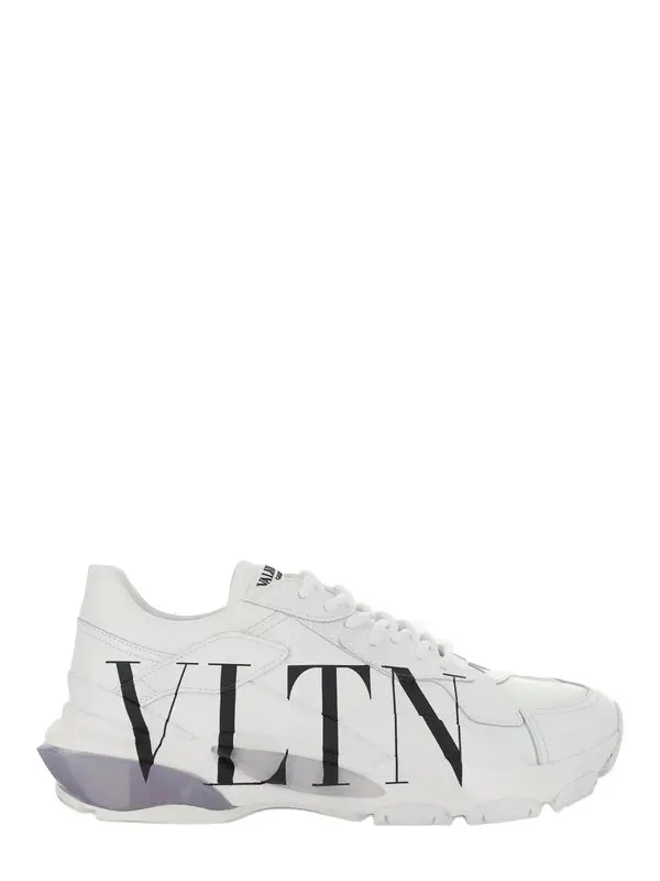 Valentino Garavani Vltn Print Leather Sneakers - White