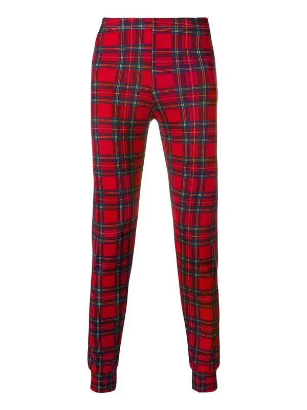Comme Des Garçons Check Fitted Trousers - Red