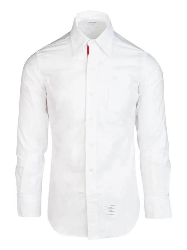 Thom Browne Grosgrain-placket Oxford Shirt - White
