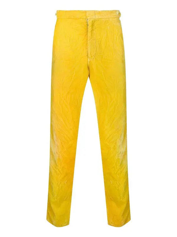 Comme Des Garçons Velvety Slim Trousers - Yellow