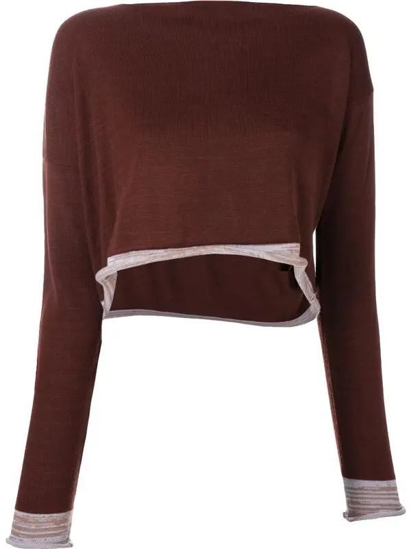 Comme Des Garçons 1991 Asymmetric Knitted Blouse - Brown