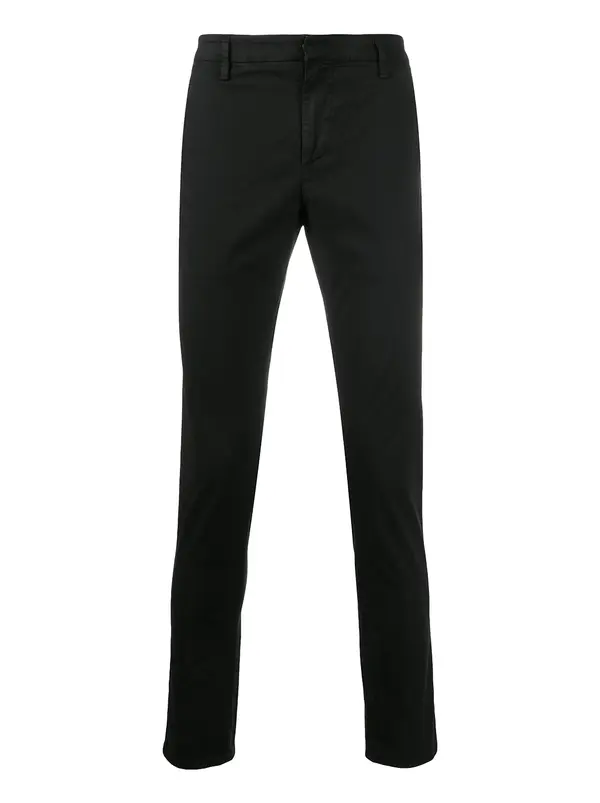 DONDUP Mid-rise Tapered-leg Chinos - Black